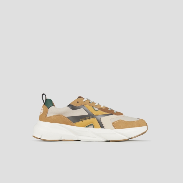 Horizon Uomo in beige con dettagli suede cognac e inserti in rip-stop